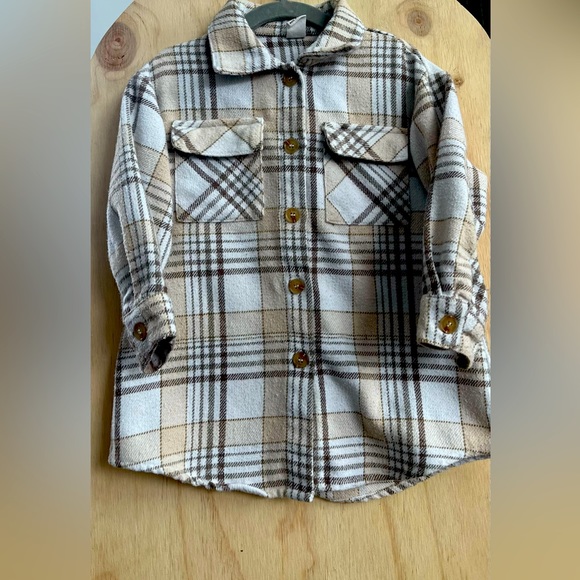 SHEIN | Shirts & Tops | Toddler Girl Flannel Shacket | Poshmark